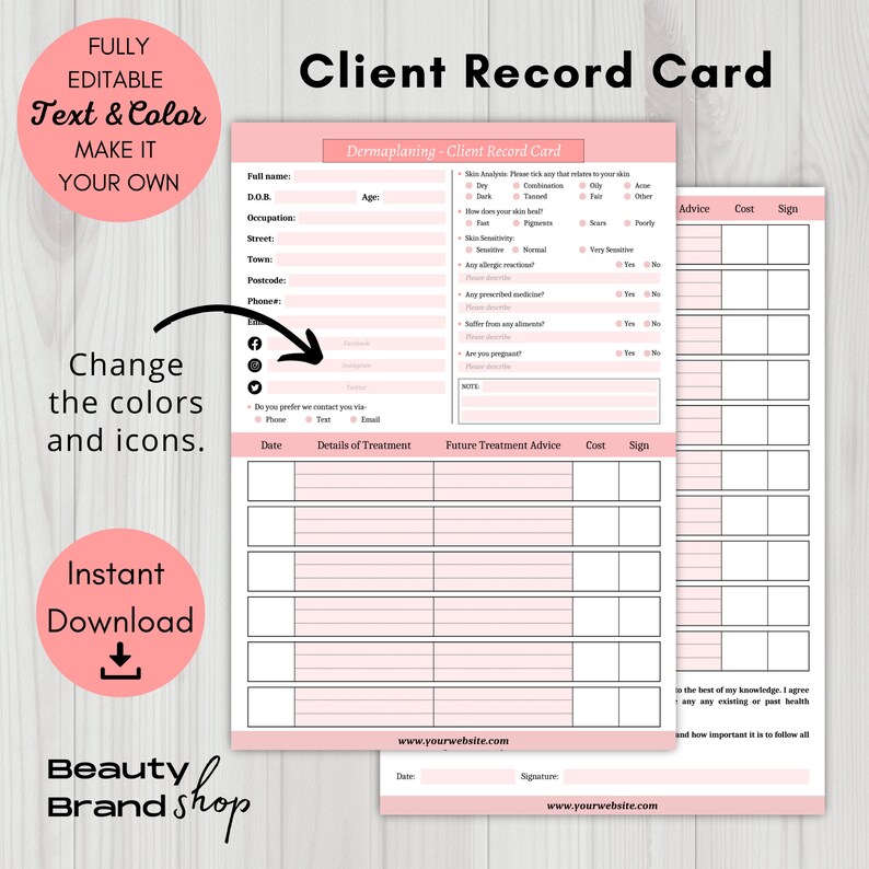 Editable Dermaplaning Consent Forms Dermaplane Intake Form - Etsy Ireland