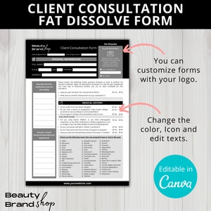 Client Consultation Form, Fat Dissolving Forms, Fat Dissolving Consent ...