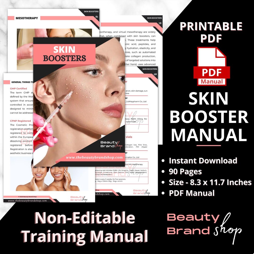 Skin Booster Manual, Injectable Skin Boosters Training Manual, Profhilo ...