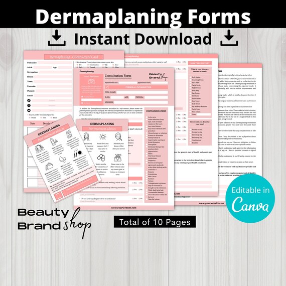Editable Dermaplaning Consent Forms Dermaplane Intake Form - Etsy India