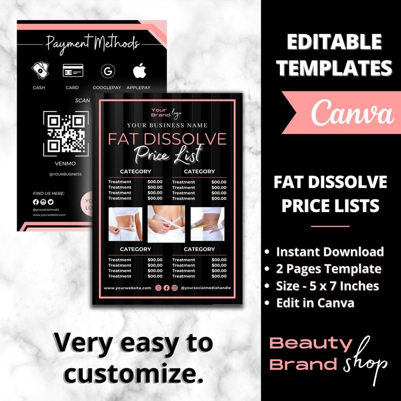 Fat Dissolve Price Lists, DIY Fat Dissolve Price List Flyer Design ...