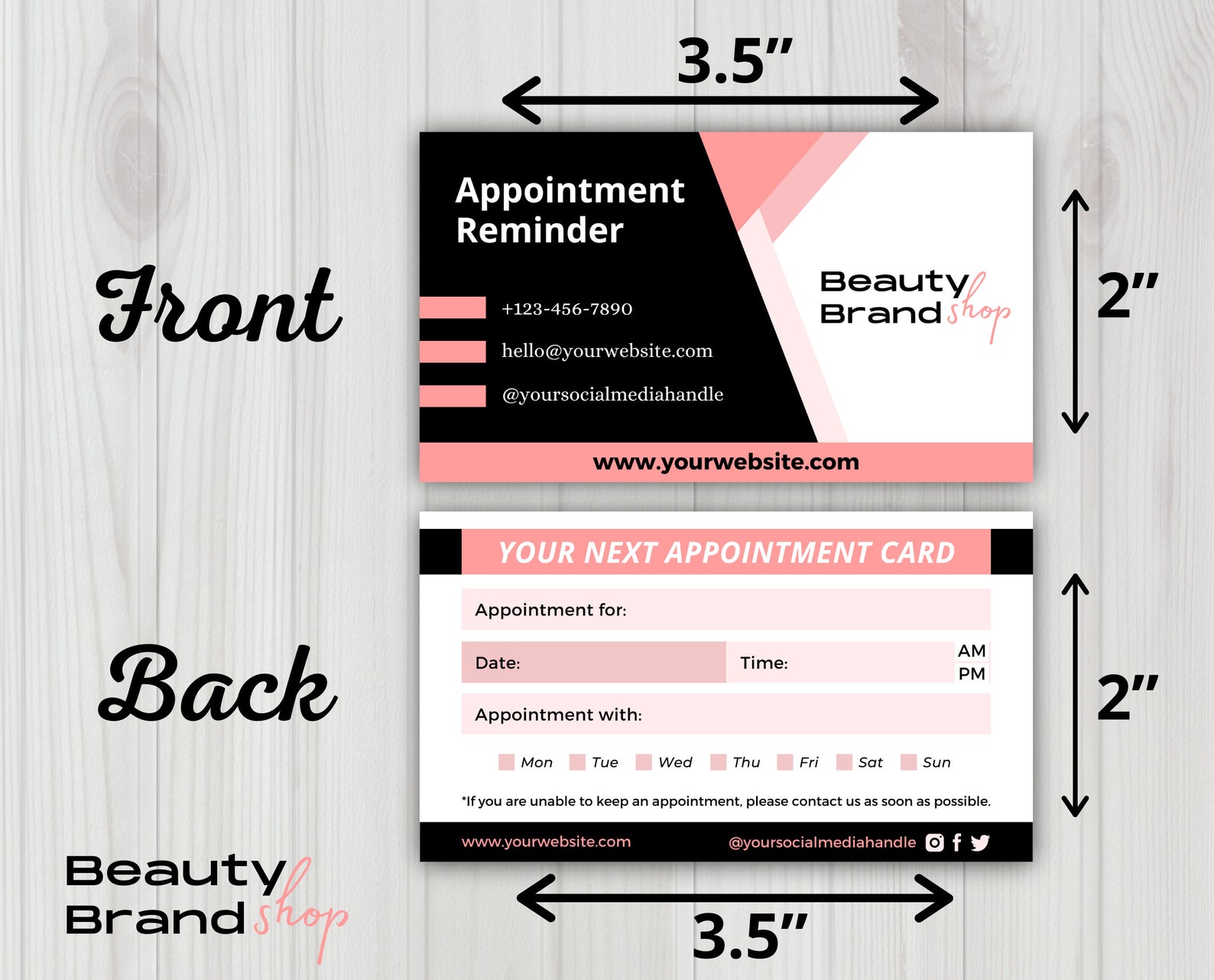 Printable Appointment Card Template Minimal Appointment Card - Etsy