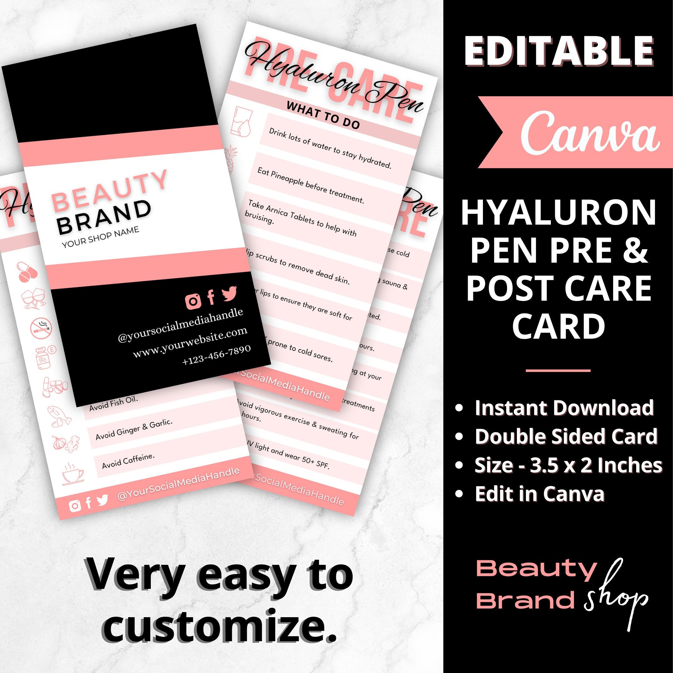 Hyaluron Pen Pre and After Care Template, Needleless Lip Filler Post ...