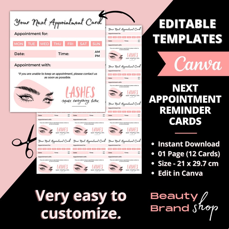 Printable Next Appointment Cards Editable Appointment - Etsy