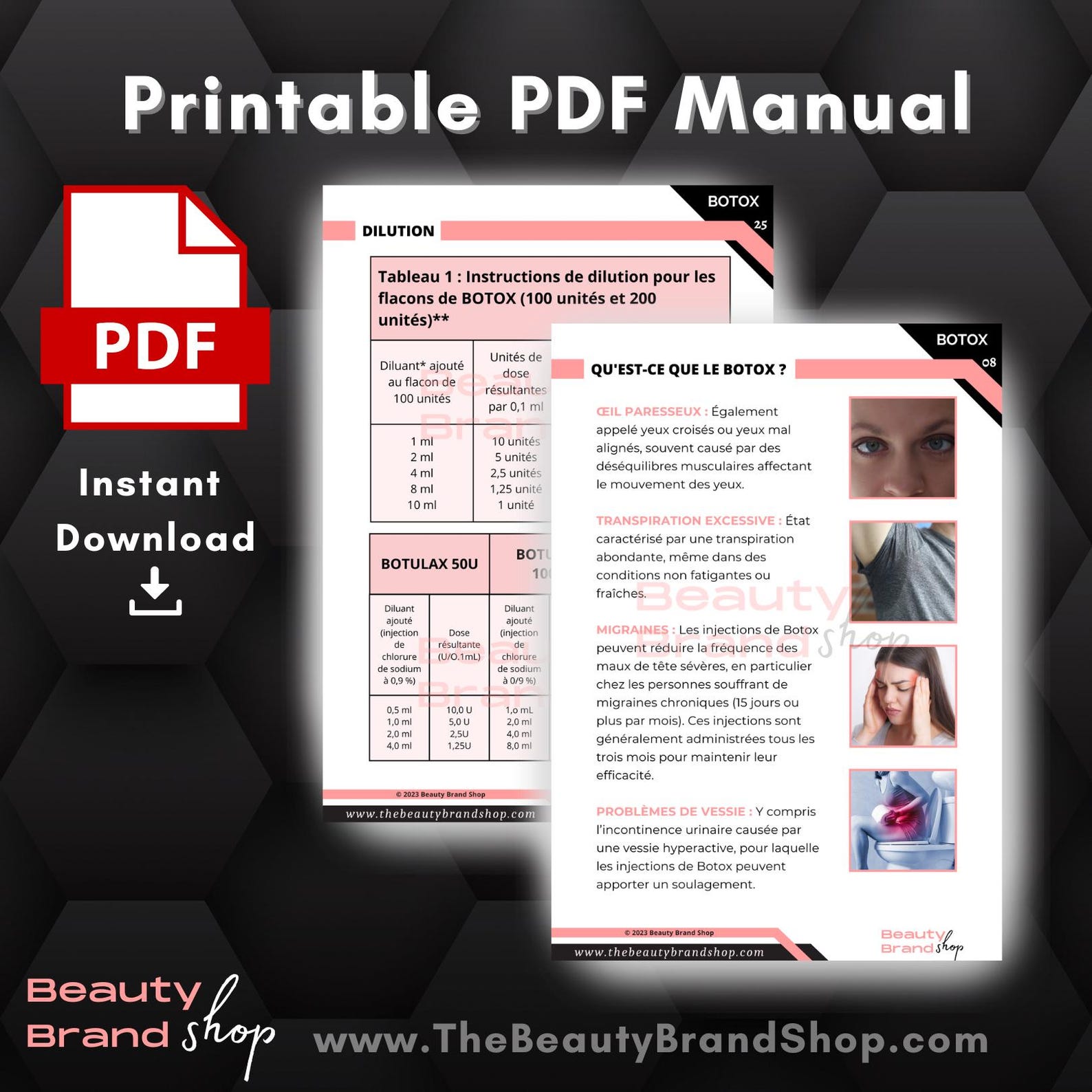 French DIY Treatment Botox Manual, Cosmetic Aesthetics Training ...