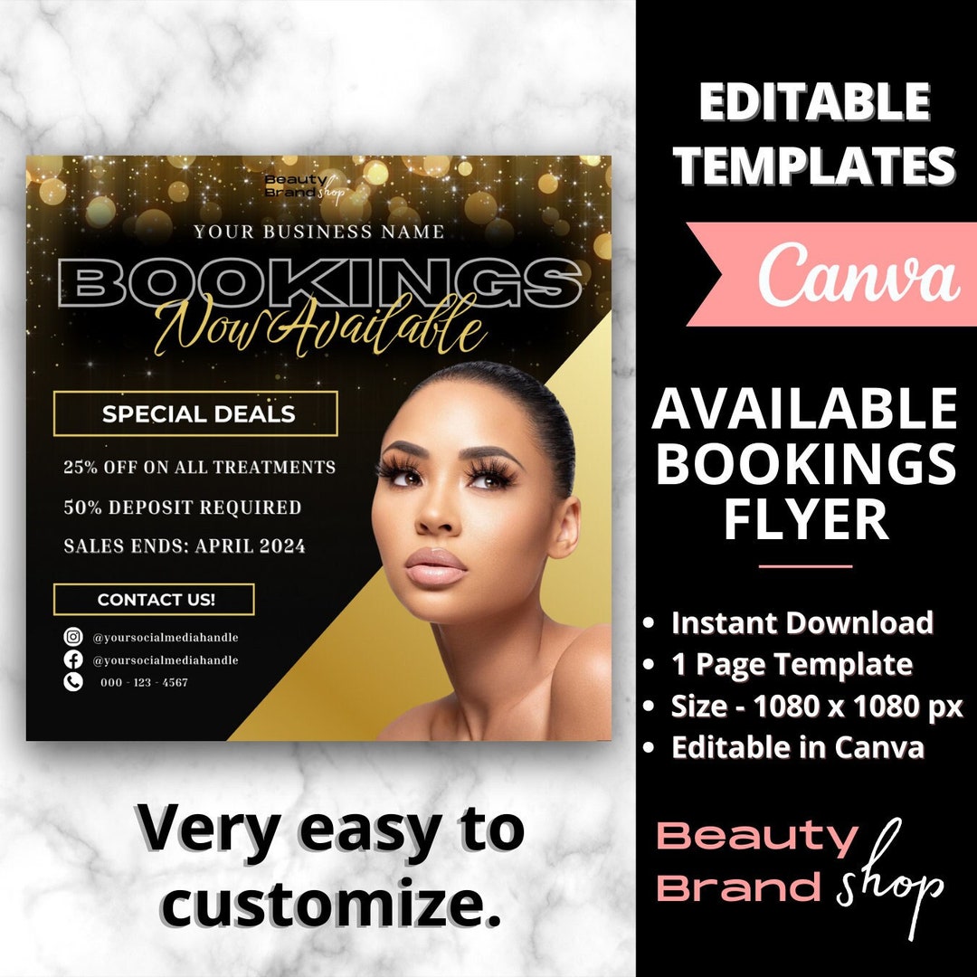 Editable Book Now Flyer, DIY Appointments Available Template, Premade ...