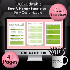 Shopify Planner, Shopify Business Planner, Shopify Template, Social ...