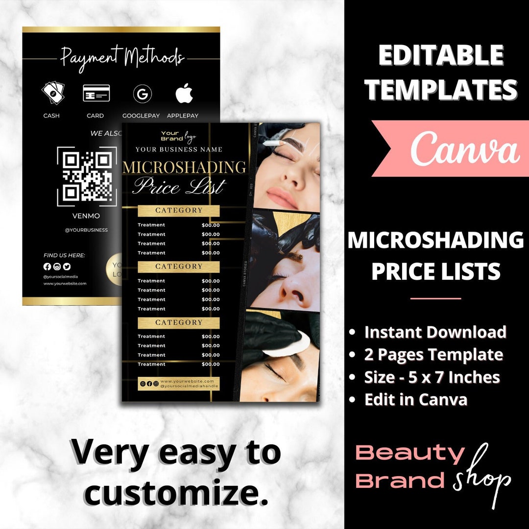 Microshading Luxury Price List, Microblading, Blade & Shade, Ombre ...