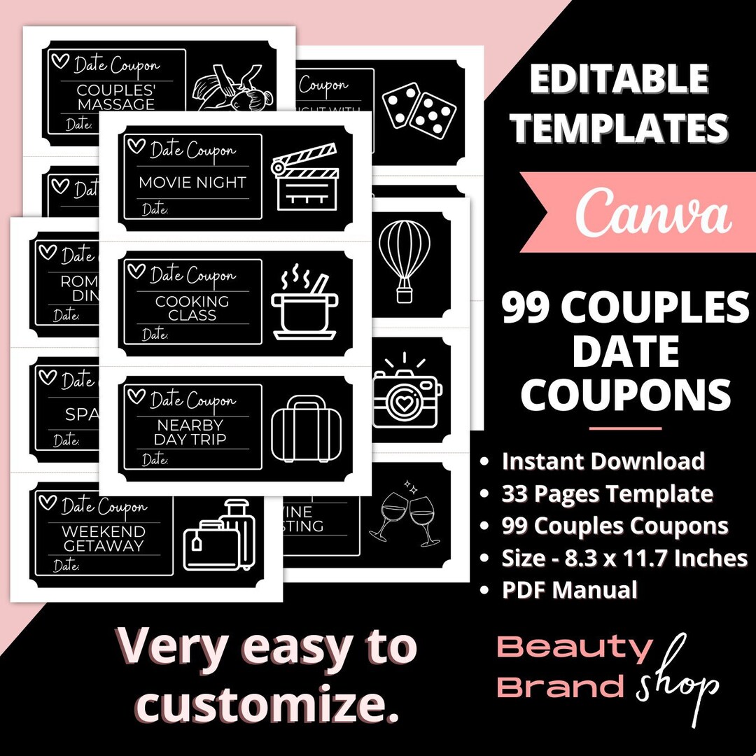 Couples Love Coupons, Valentines Gift, Romantic Gift, Gift for Spouse ...