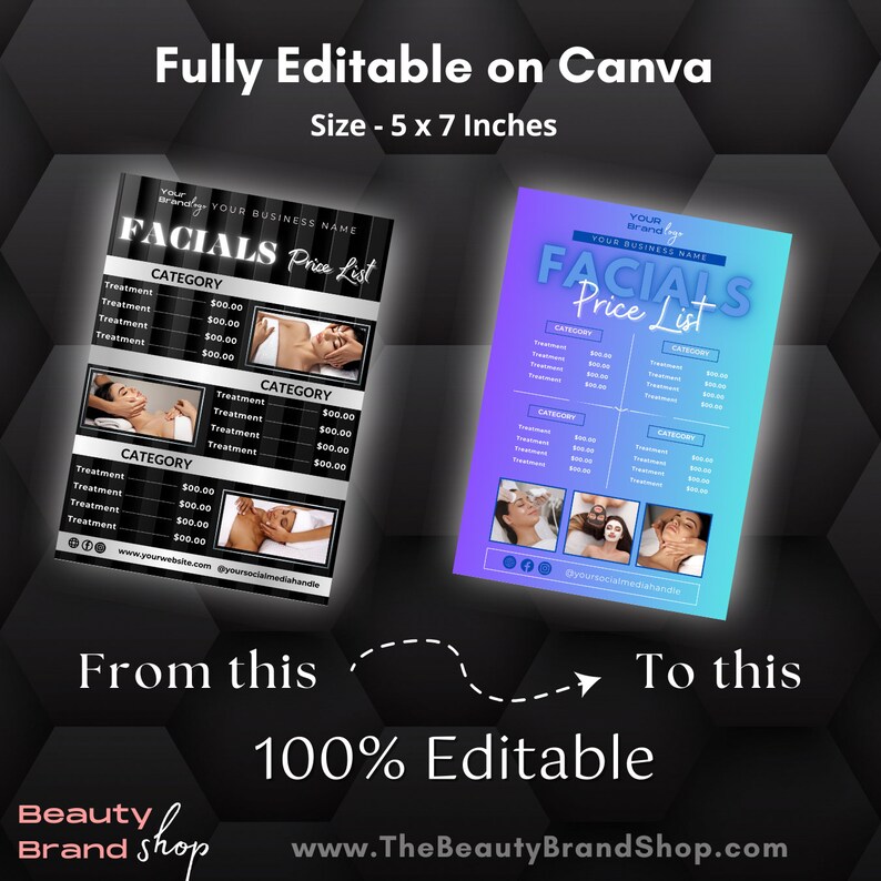 Facials Price Lists, Silver Luxury Facial Price List, Beauty Salon ...