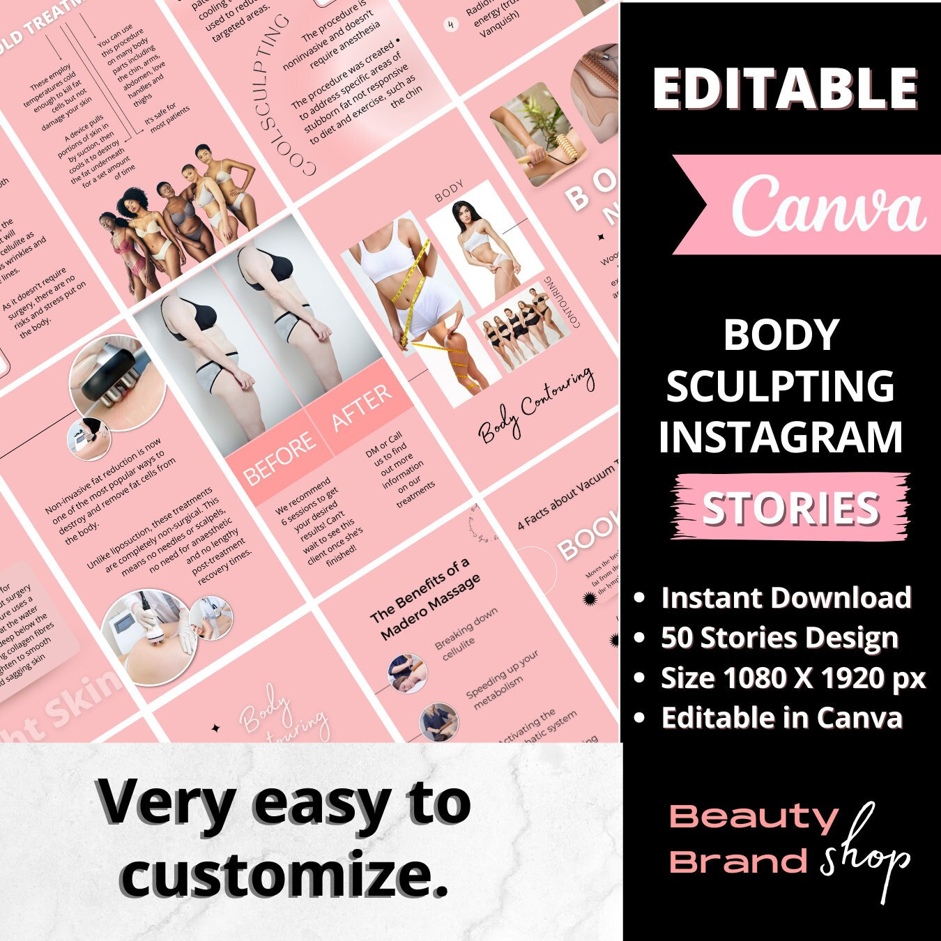 Body Sculpting Instagram Story, Body Contouring Templates, Body ...