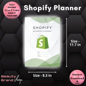Shopify Planner, Shopify Business Planner, Shopify Template, Social ...