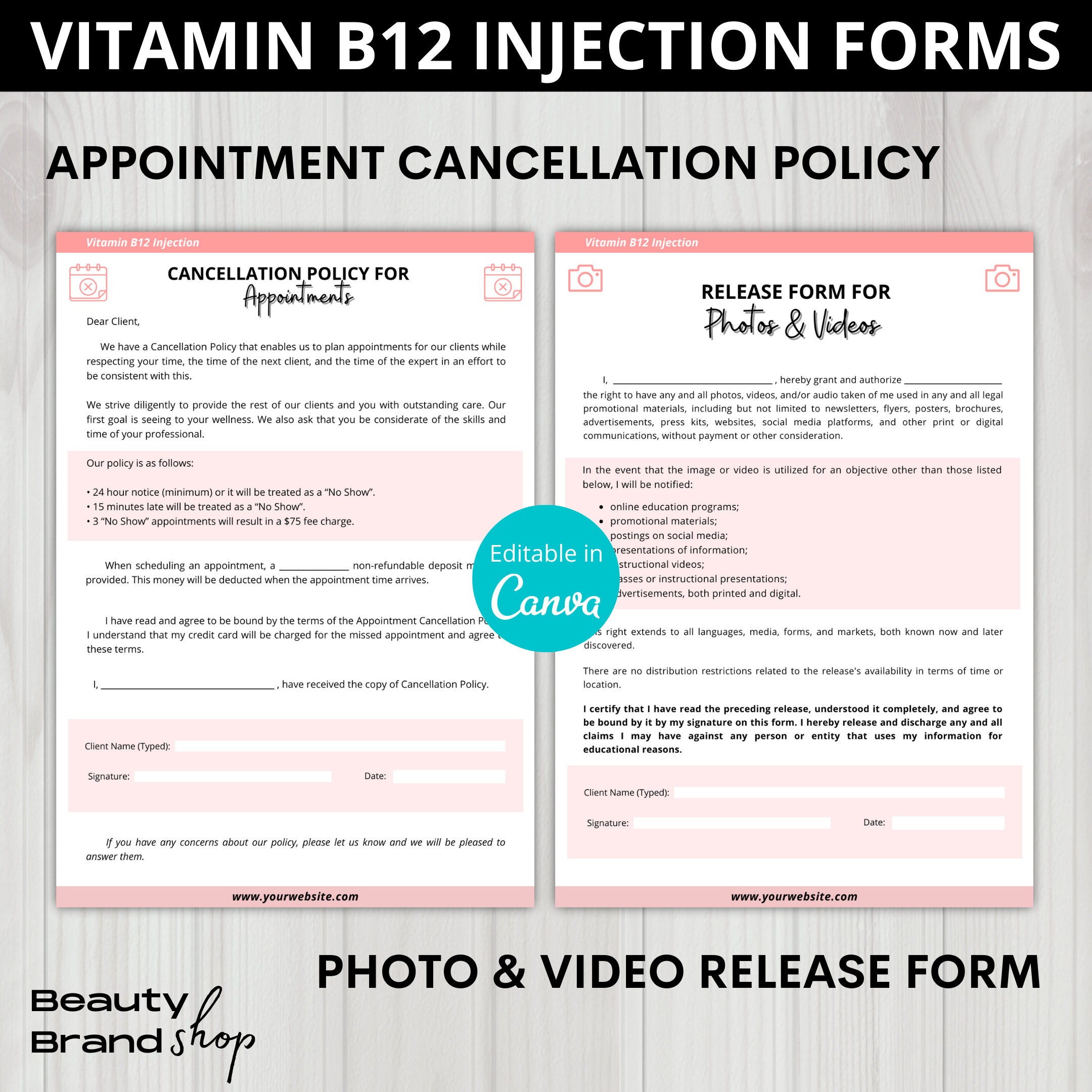 Vitamin B12 Injection Forms, Vitamin B12 Injection Consent Form, B12 ...