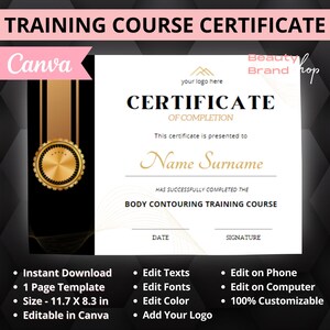 Certificate of Achievement Template, Body Contouring Certificate ...