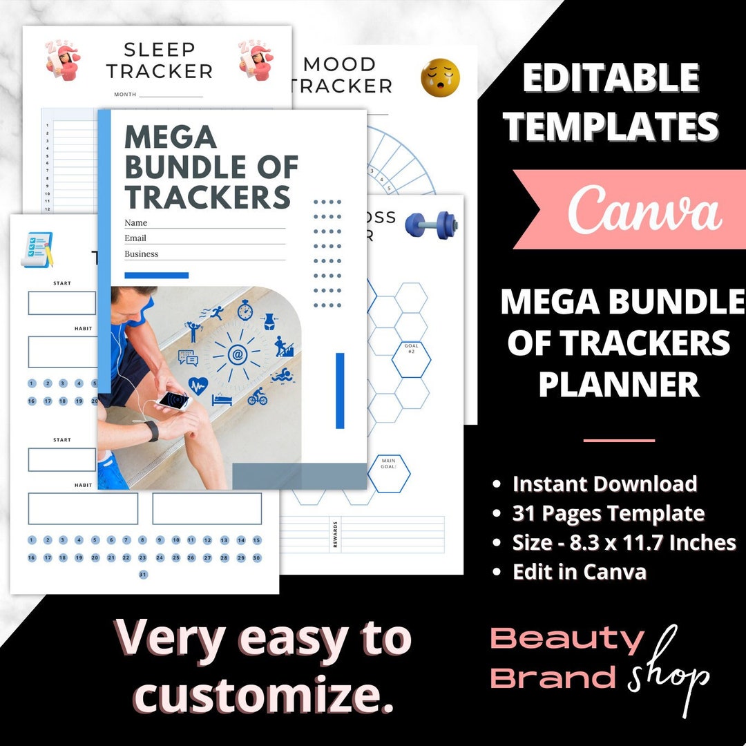 Mega Bundle of Trackers Planner, Trackers Content Journal, Trackers ...