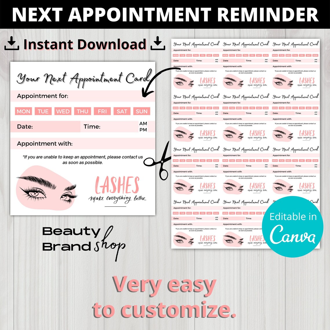 Printable Next Appointment Cards Editable Appointment - Etsy
