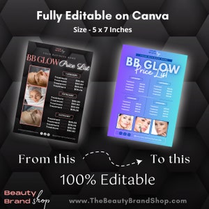 BB Glow Price Lists, BB Glow Pricing Guide Sheet, Small Business Price ...