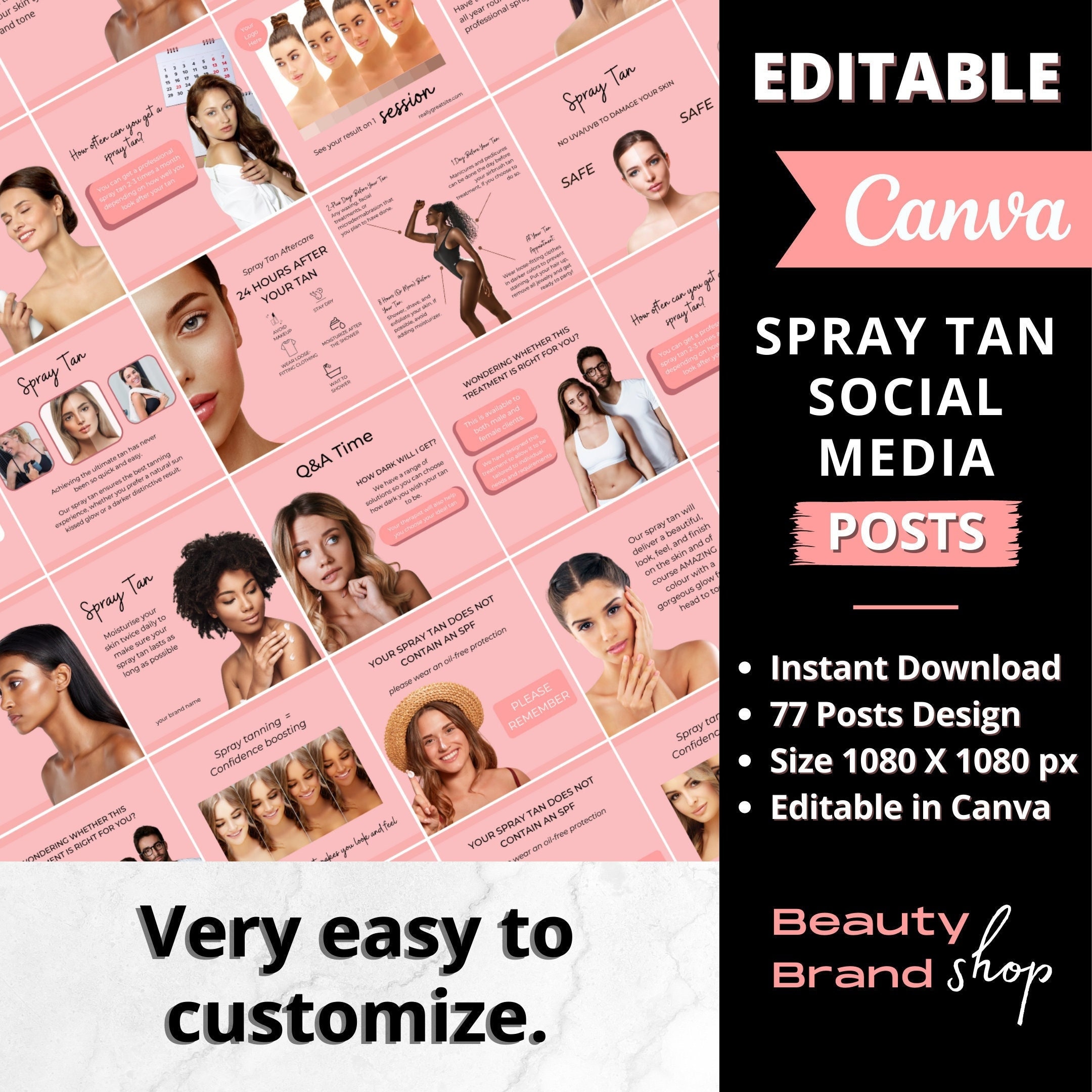 Spray Tan Instagram Posts Templates, Spray Tanning, Spray Tan Social ...