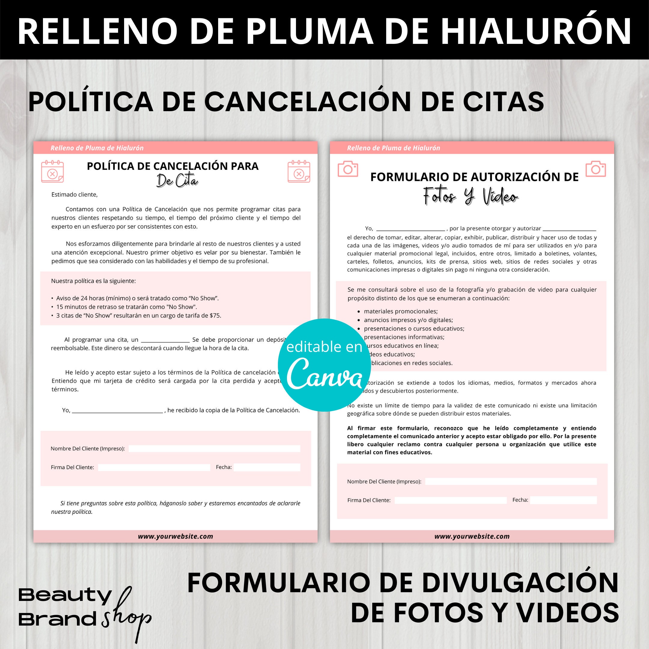 Española Formularios De Relleno De Pluma Hyaluron, Formulario De ...