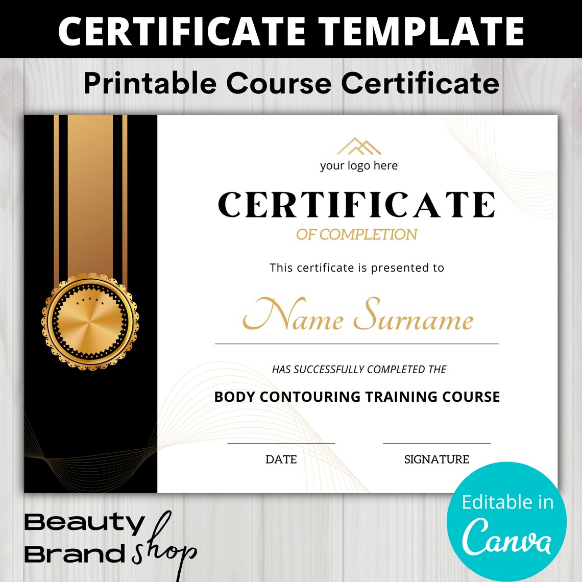 Certificate of Achievement Template, Body Contouring Certificate ...