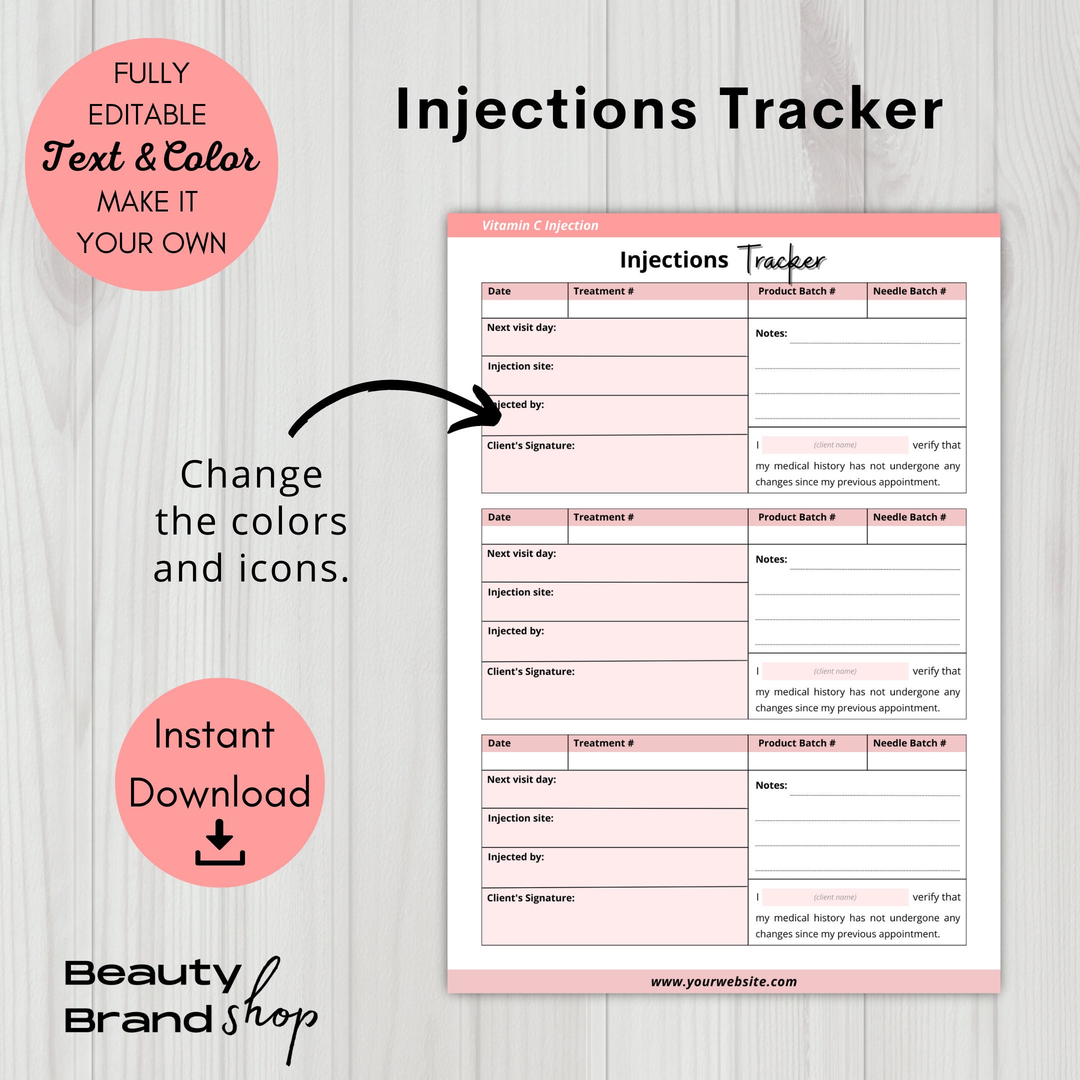 Vitamin C Injection Forms, Consent Form, Vitamin C Injectables Form ...
