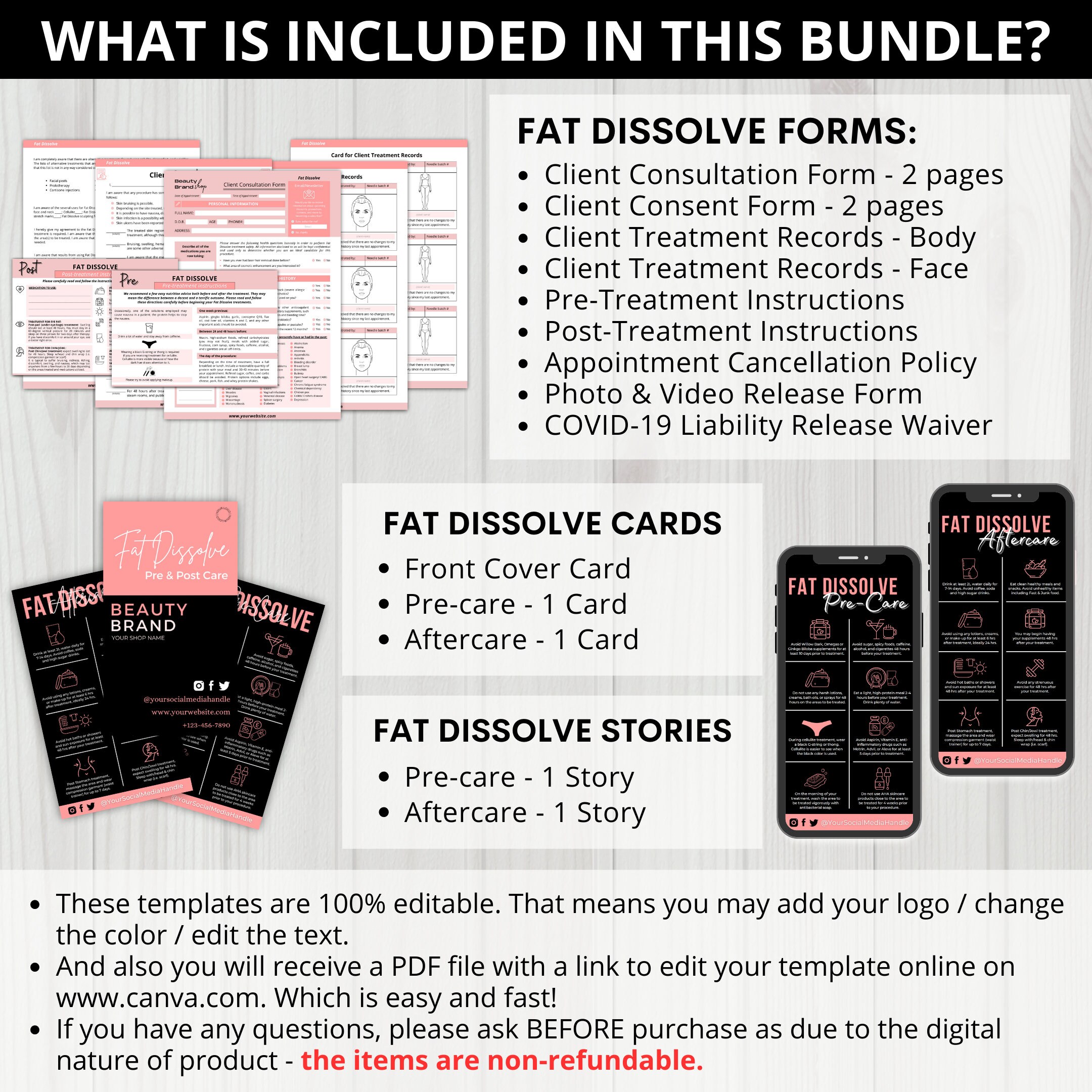 Fat Dissolve Bundle Templates, Fat Dissolving Manual, Fat Dissolve ...