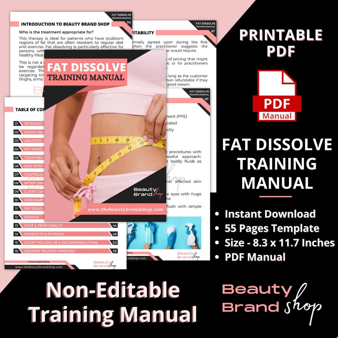 Fat Dissolve Training Manual, Fat Dissolving Manual, Fat Mapping, Fat ...