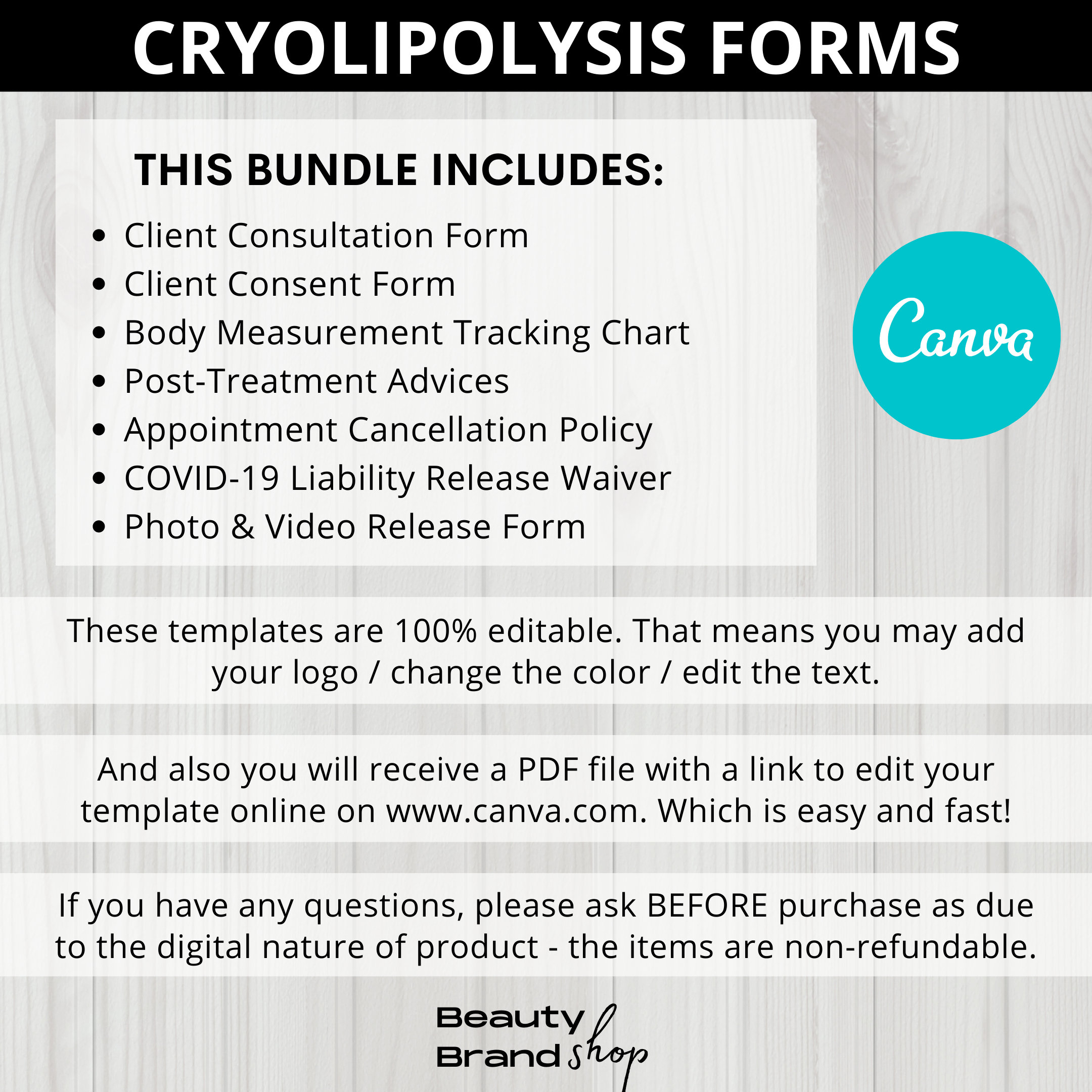 Cryolipolysis Consent Forms, Fat Freezing Client Intake Forms, Cryo ...