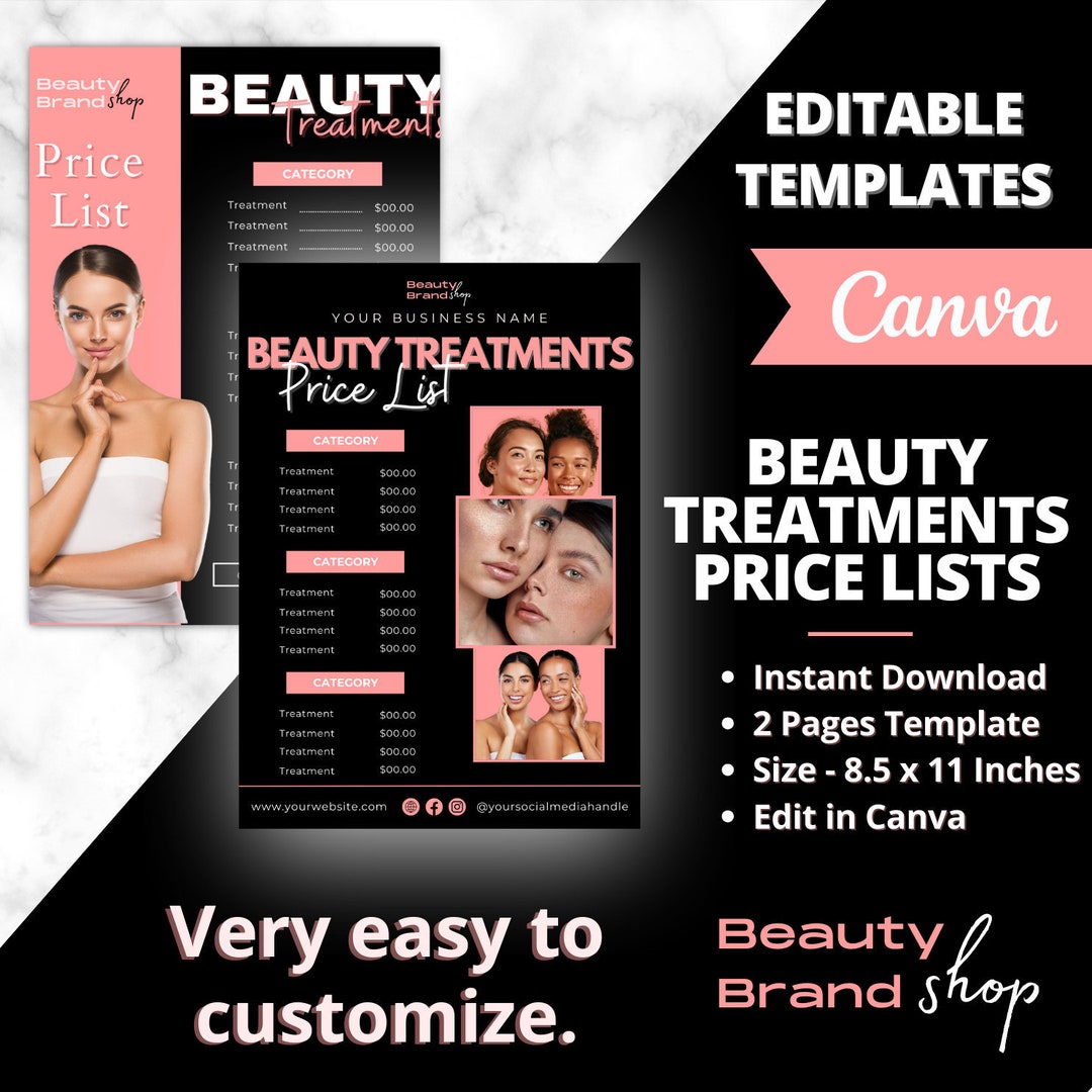 Beauty Treatment Price List, Flyer Template Design, Hair Pricing Flyer ...