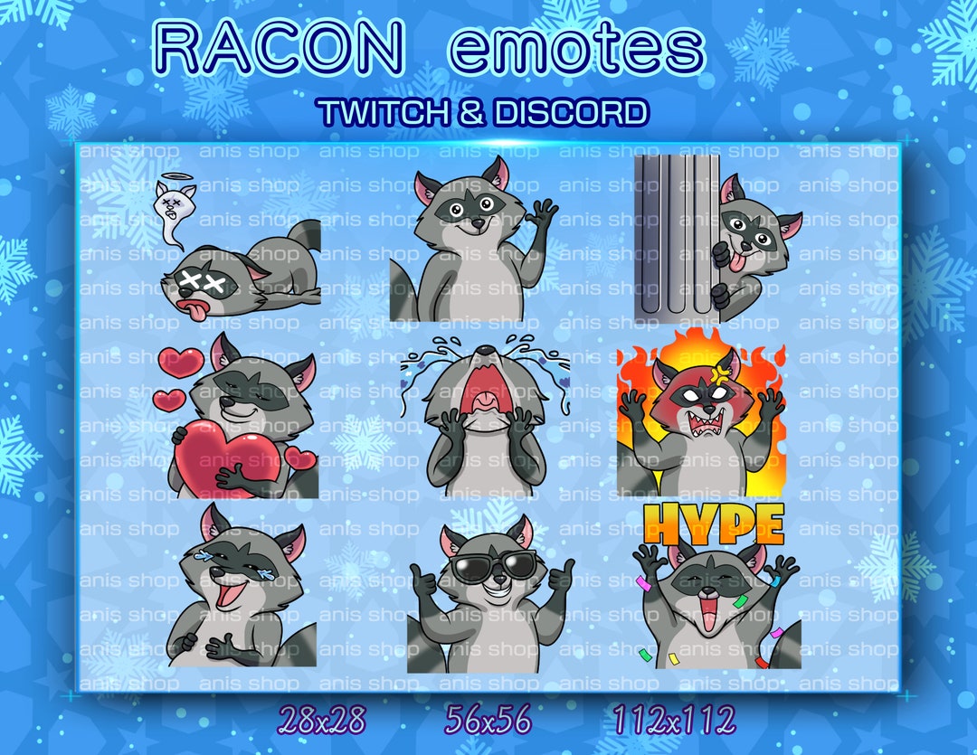 Raconemotes/ Racon Chibi/ Emotes Discord/ Emotes Twitch/ Emotes - Etsy