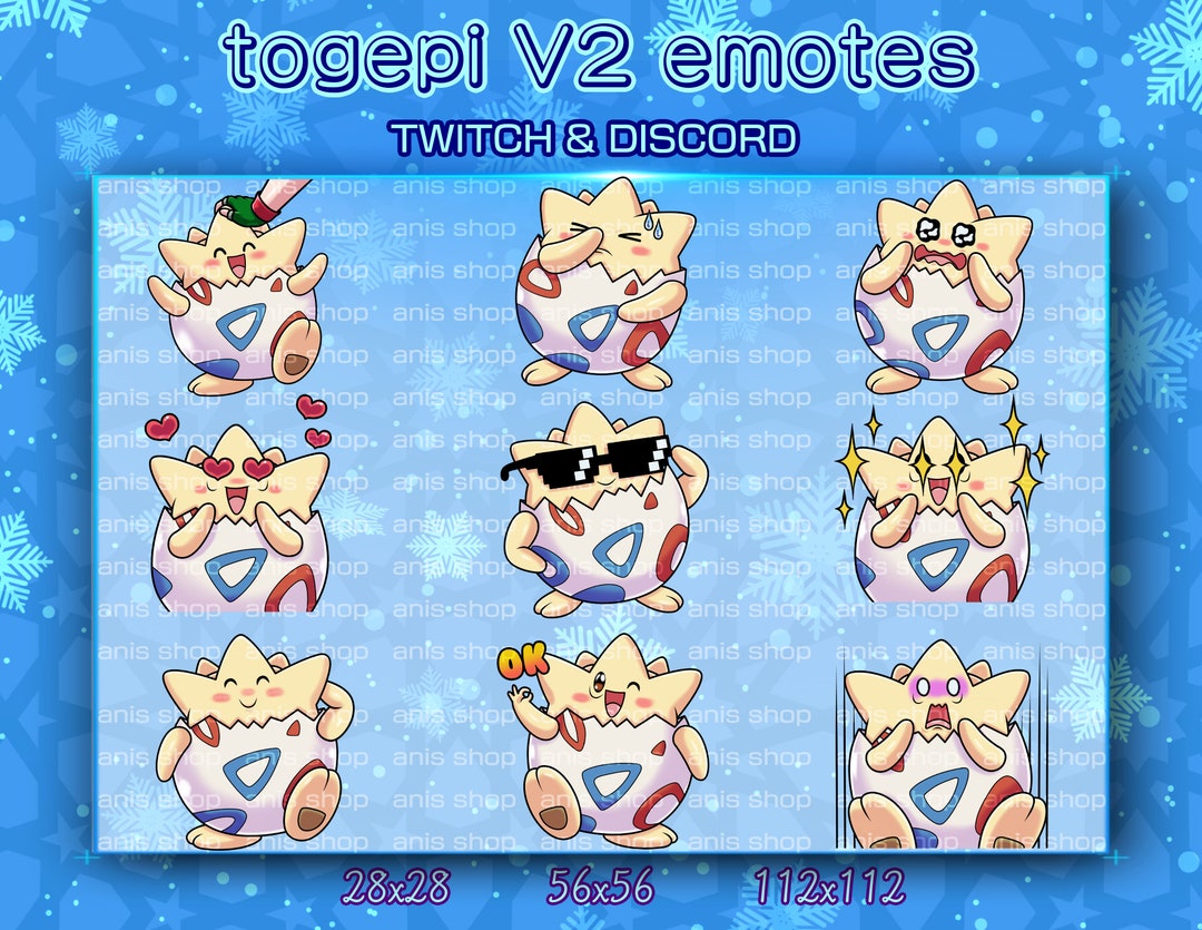 Togepi V2 Emotes/ Togepi Chibi/ Emotes Discord/ Emotes Twitch - Etsy
