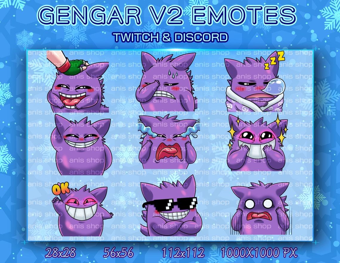 Gengar V2 Emotes/ Gengar Chibi/ Emotes Discord/ Emotes Twitch - Etsy