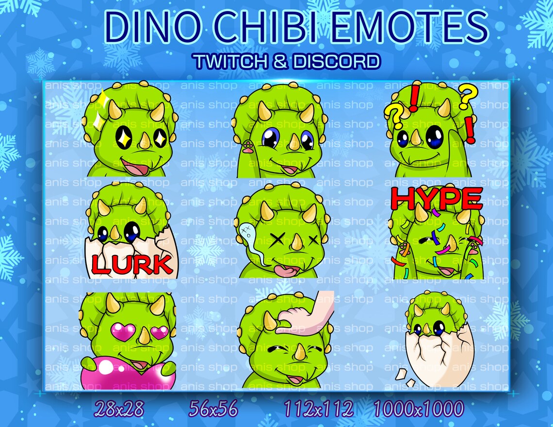Dino 2 Emotes/ Diino Chibi/ Emotes Discord/ Emotes - Etsy