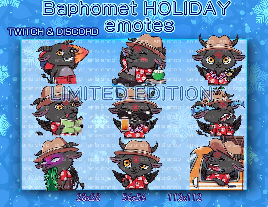 Baphomet HOLIDAY LIMITED EDITION Emotes/ Baphomet Chibi/ Emotes Discord ...