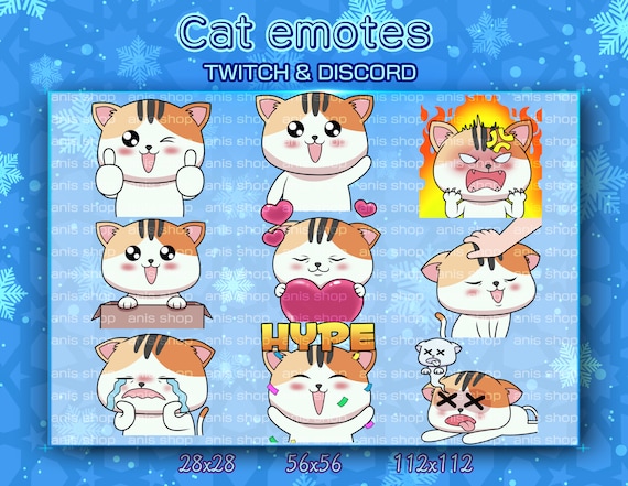 Cat Emotes/ Cat Chibi/ Emotes Discord/ Emotes Twitch/ Emotes - Etsy