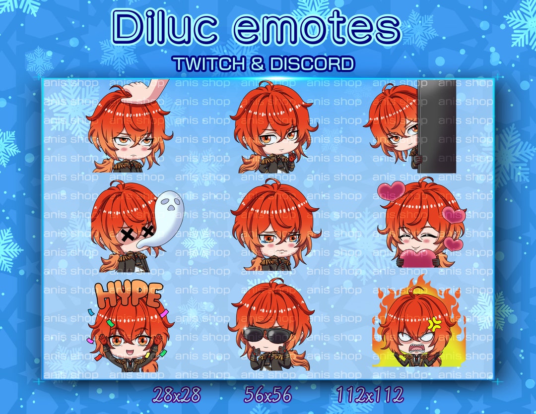 Genshin Impact Diluc Emotes/ Genshin Impact Diluccute/ Genshin Impact ...