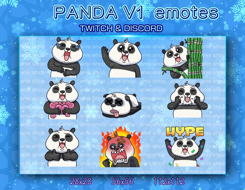 Panda Emotes/ Panda Chibi/ Emotes Discord/ Emotes Twitch/ Emotes - Etsy
