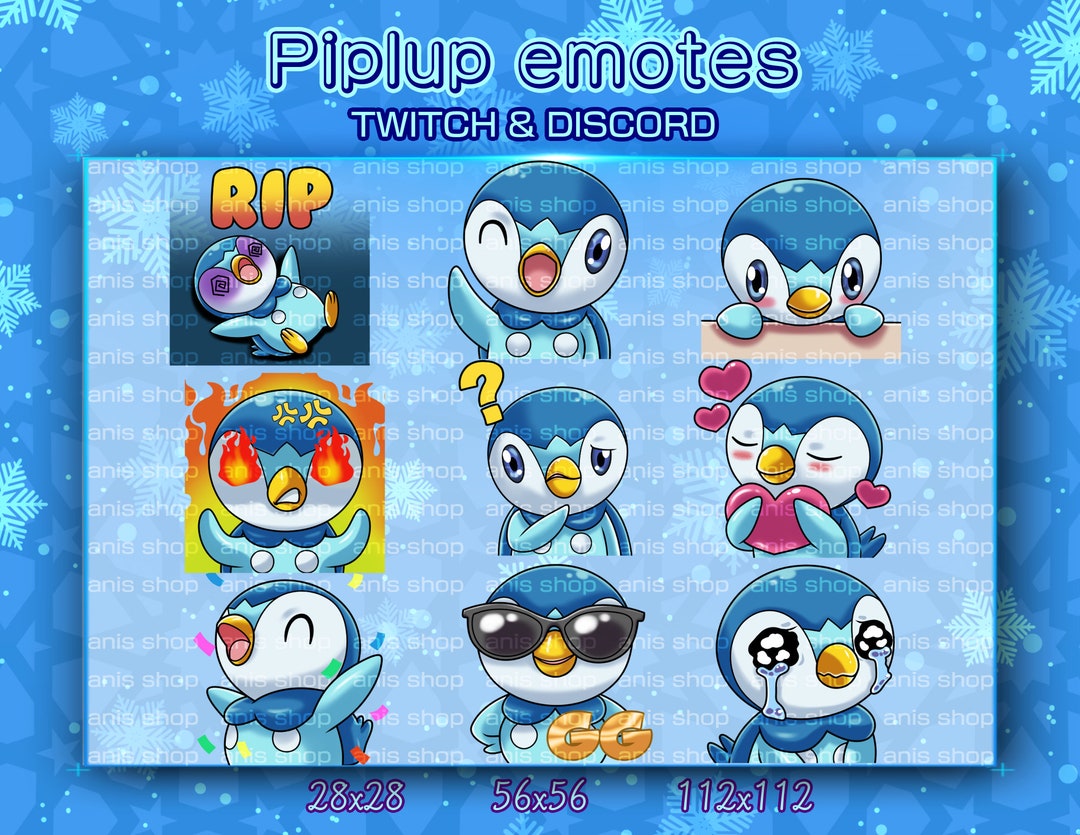 Piplup Emotes/ Piplupchibi/ Emotes Discord/ Emotes Twitch/emotes Bundle ...