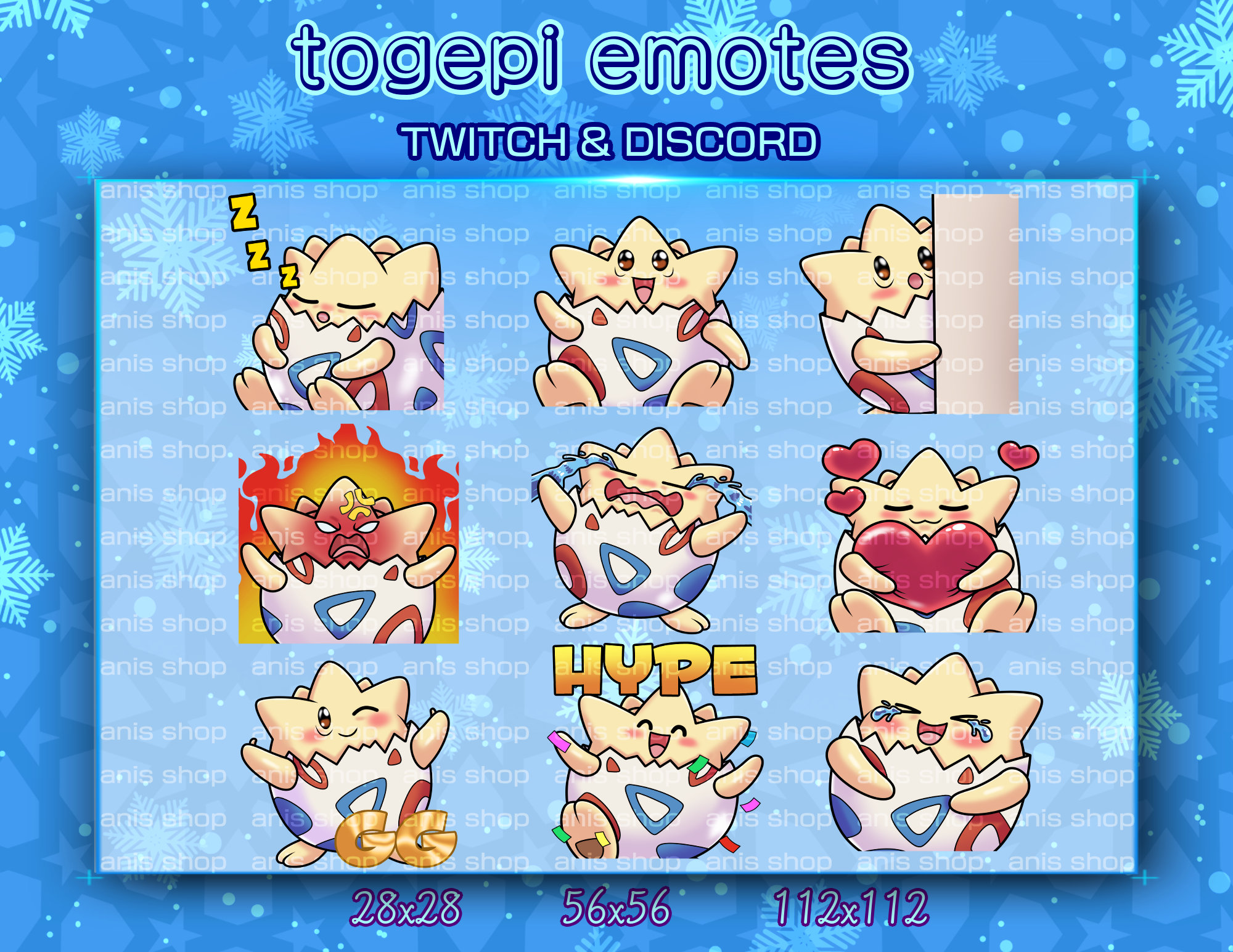 Togepi Emotes/ Togepi Chibi/ Emotes Discord/ Emotes Twitch - Etsy