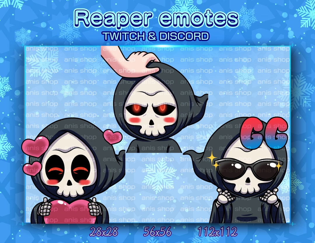 Grim Reaper Emotes/ Grim Reaper Chibi/ Emotes Discord/ Emotes Twitch ...