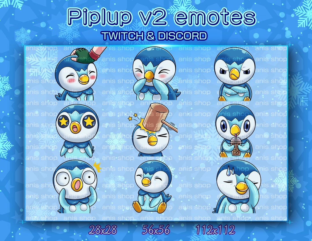 Piplup Emotes/ Piplupchibi/ Emotes Discord/ Emotes Twitch/emotes Bundle ...
