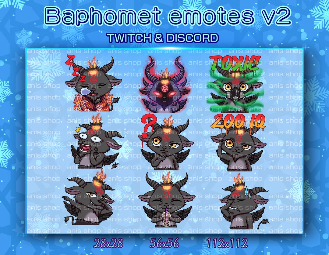 Baphomet Emotes/ Baphomet Chibi/ Emotes Discord/ Emotes Twitch - Etsy