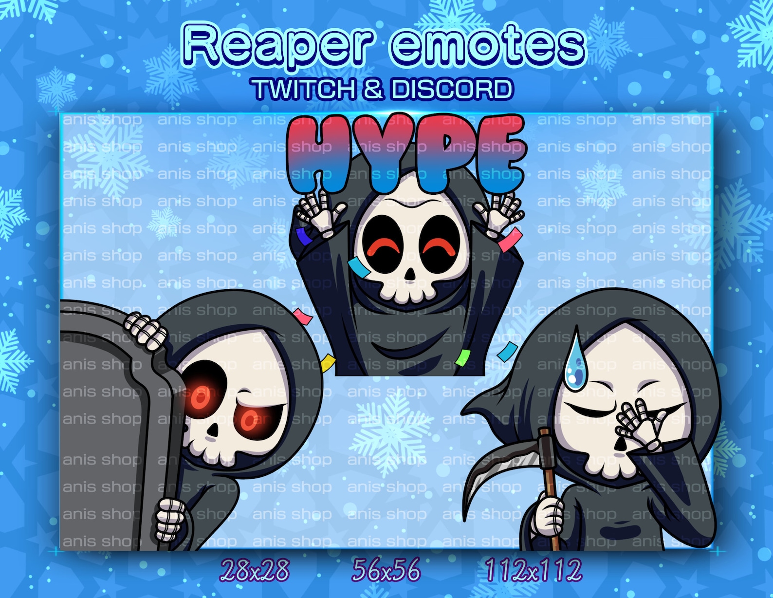 Grim Reaper Emotes/ Grim Reaper Chibi/ Emotes Discord/ Emotes Twitch ...