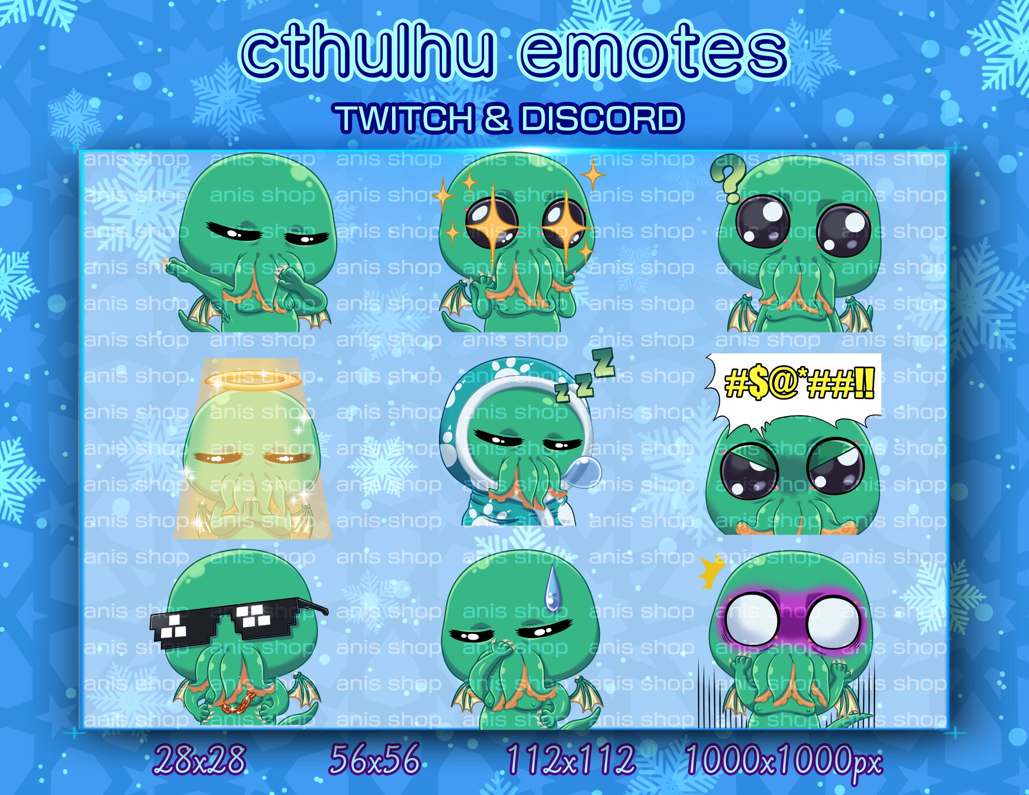 Cthulhu Emotes/ Cthulhu Chibi/ Emotes Discord/ Emotes Twitch/ Animal ...