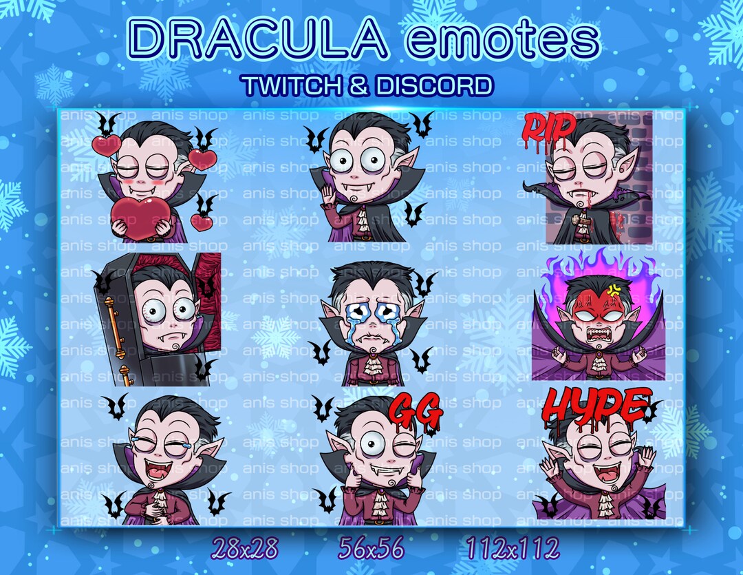 Dracula Emotes/ Devil Chibi/ Emotes Discord/ Emotes Twitch - Etsy
