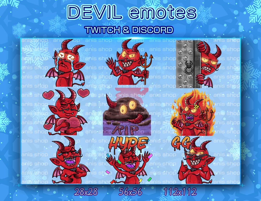 Devil Emotes/ Devil Chibi/ Emotes Discord/ Emotes Twitch - Etsy