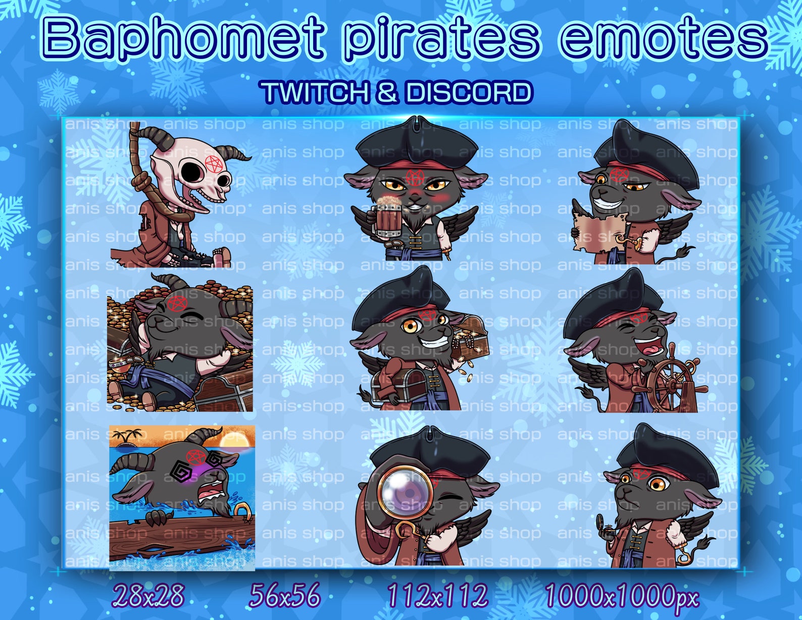 BAPHOMET PIRATES Limited Edition Emotes/ Baphomet Chibi/ Emotes Discord ...