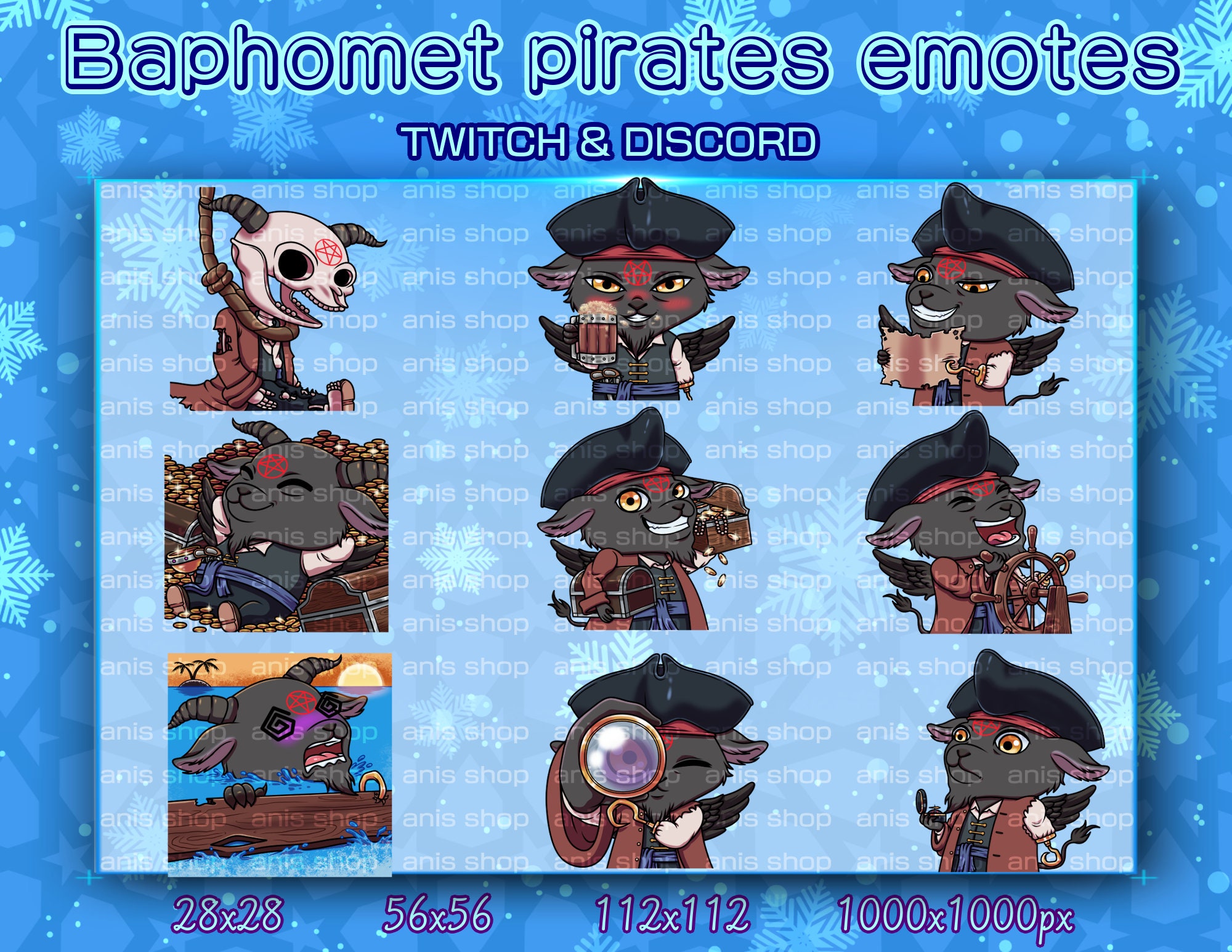 BAPHOMET PIRATES Limited Edition Emotes/ Baphomet Chibi/ Emotes Discord ...