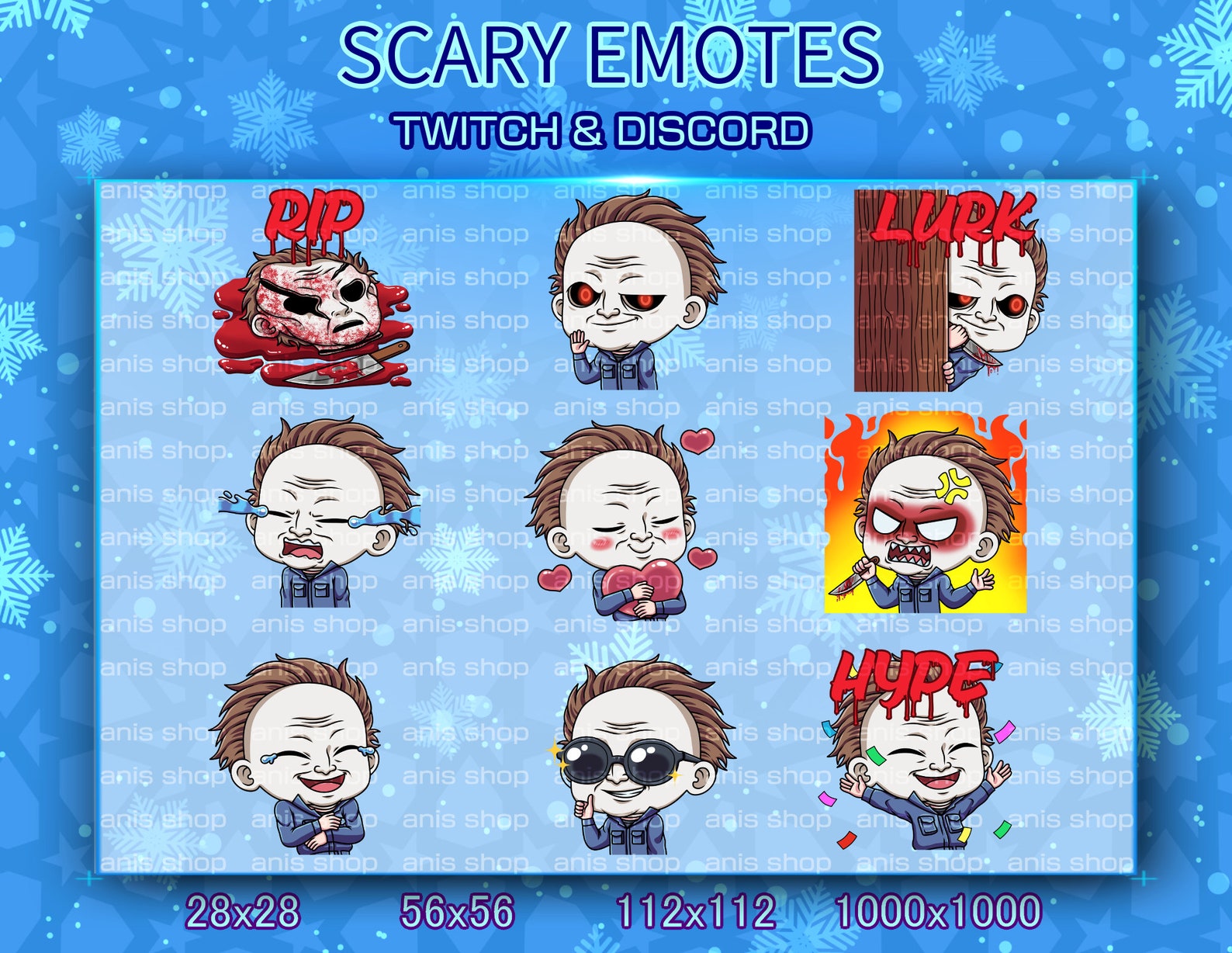Michael Myers Emotes/ Michael Myers Chibi/ Emotes Discord/ Emotes ...
