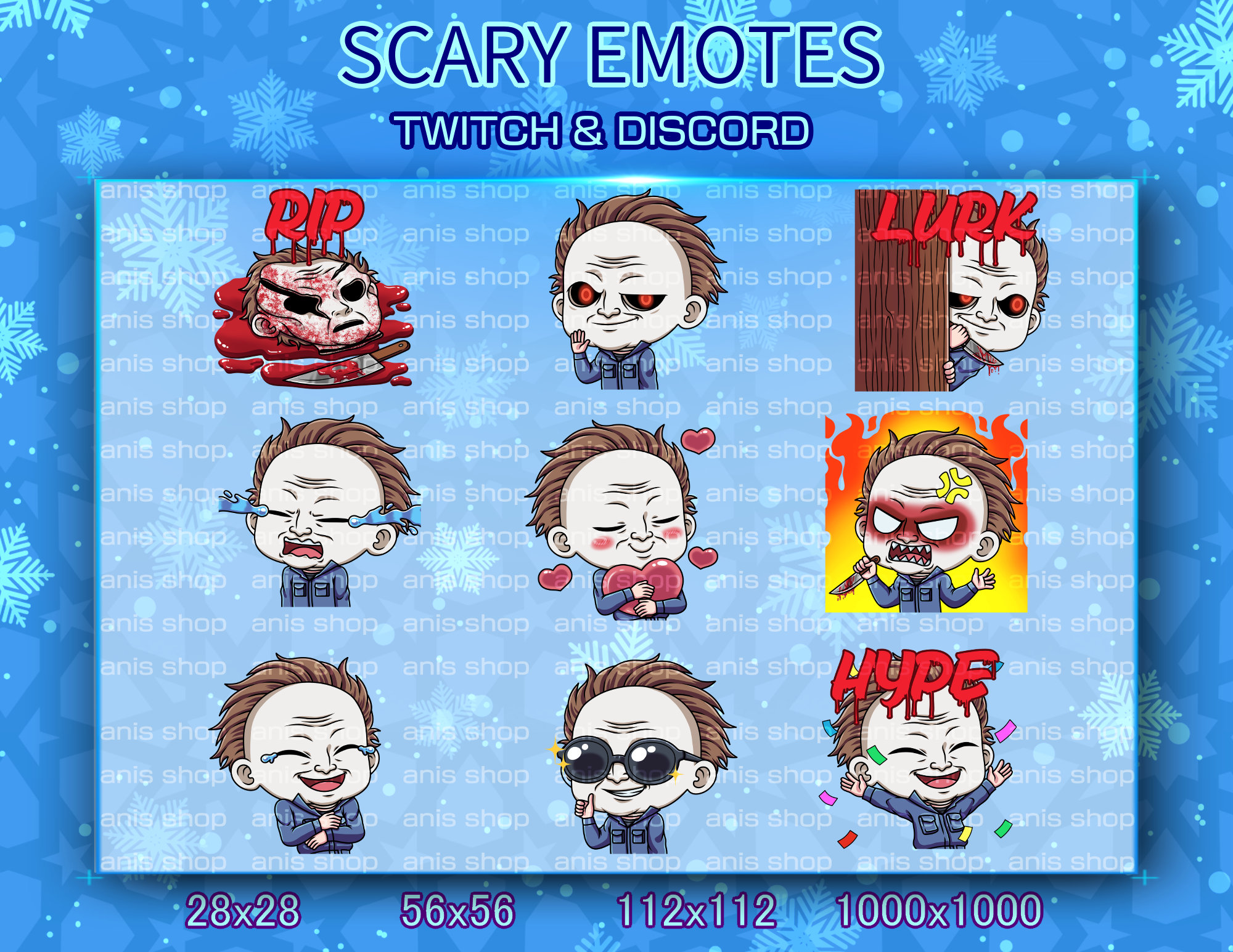Michael Myers Emotes/ Michael Myers Chibi/ Emotes Discord/ Emotes ...